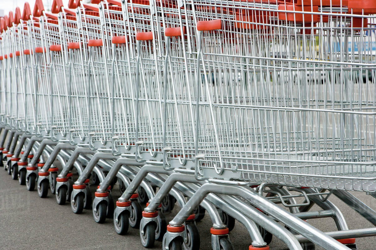 Row of shopping carts - Royalty-free Stock Photo | Dissolve