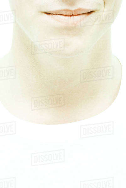 Young man, cropped view, lower face and neck, close-up - Royalty-free ...