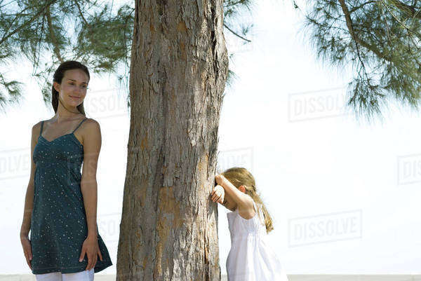 Two sisters playing hide-and-seek together - Royalty-free Stock Photo ...