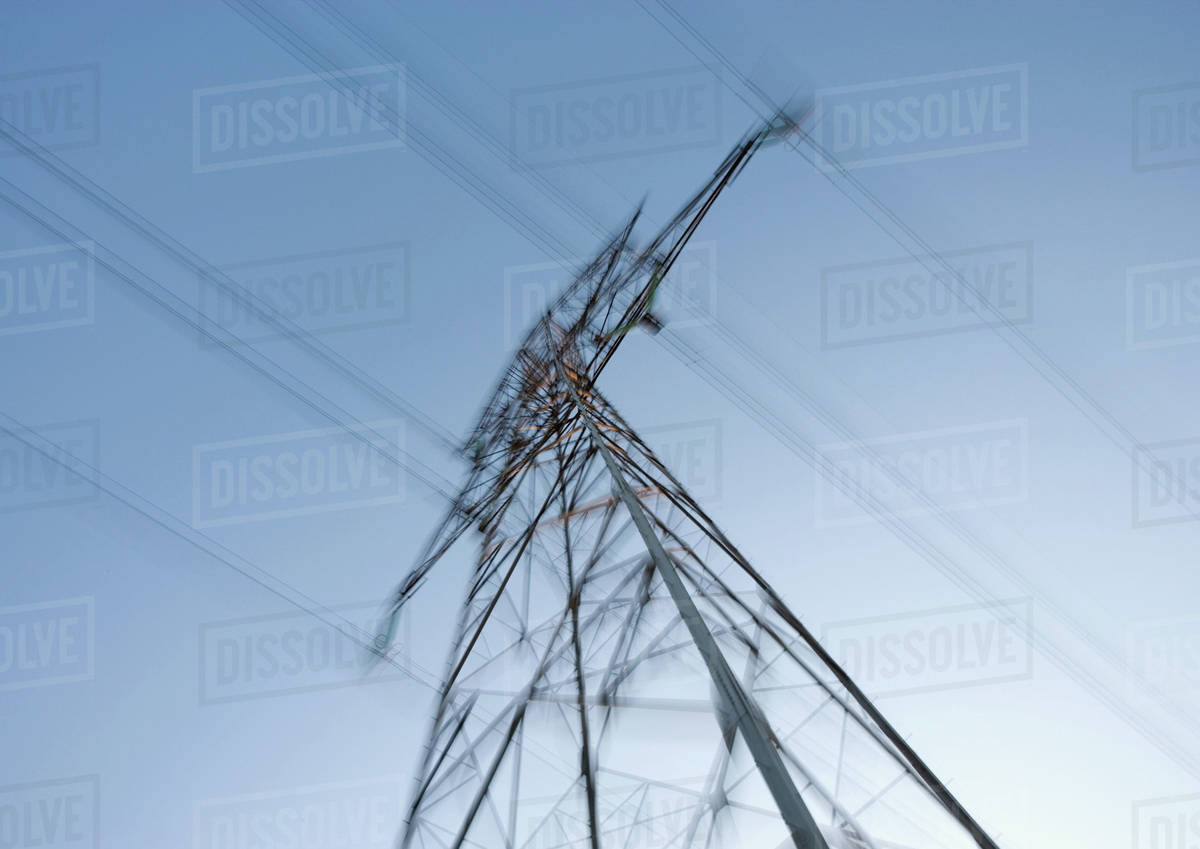 Electric pylon, low angle view - Royalty-free Stock Photo | Dissolve