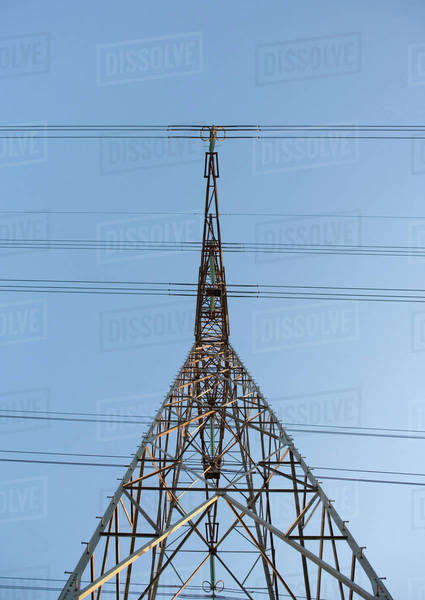 Electric pylon, low angle view - Royalty-free Stock Photo | Dissolve