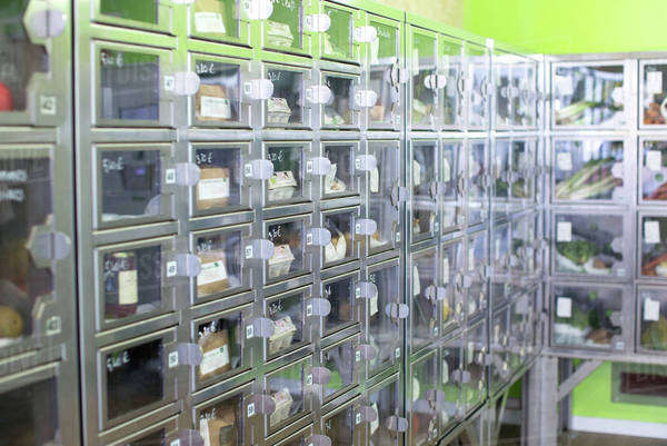 Food lockers in self-serve grocery - Royalty-free Stock Photo | Dissolve