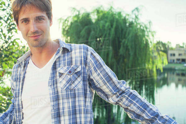 Man enjoying being outdoors - Stock Photo - Dissolve