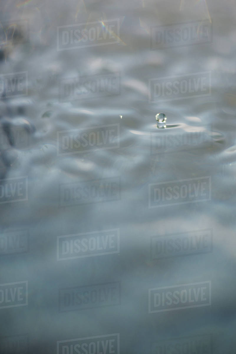 Droplet falling on water - Royalty-free Stock Photo | Dissolve