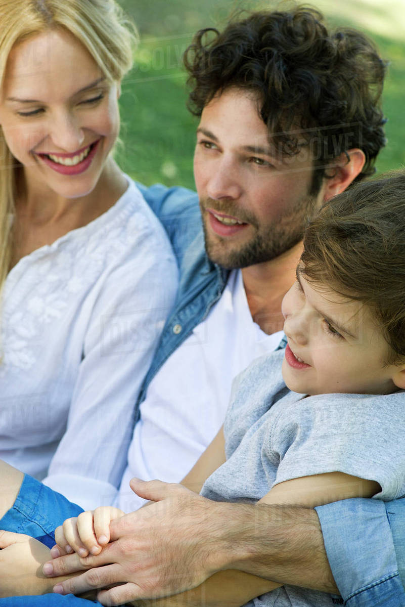 Family with one child, portrait - Royalty-free Stock Photo | Dissolve