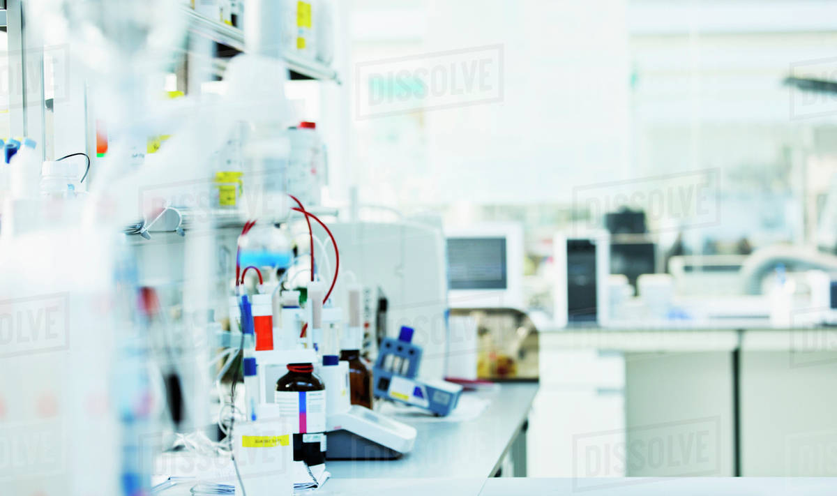 Desk in laboratory - Royalty-free Stock Photo | Dissolve