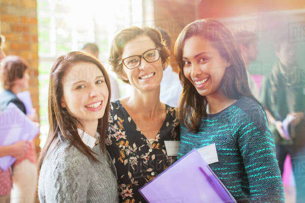 Portrait of smiling women in community center - Royalty-free Stock ...