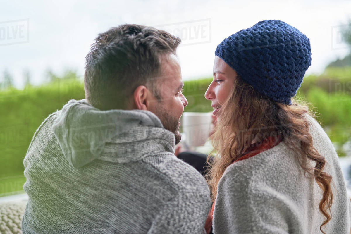 Affectionate romantic couple face to face - Royalty-free Stock Photo ...