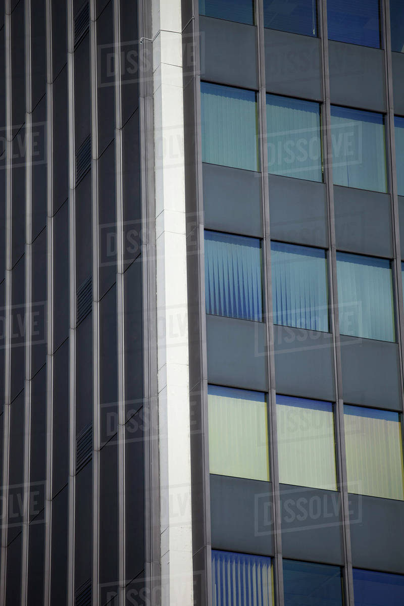Abstract facade of front and side of building - Stock Photo - Dissolve
