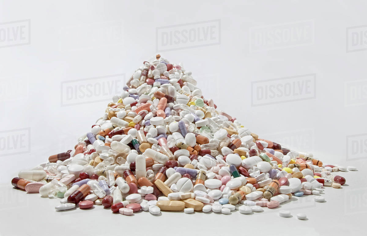 A pile of tablets, pills, and capsules - Royalty-free Stock Photo ...