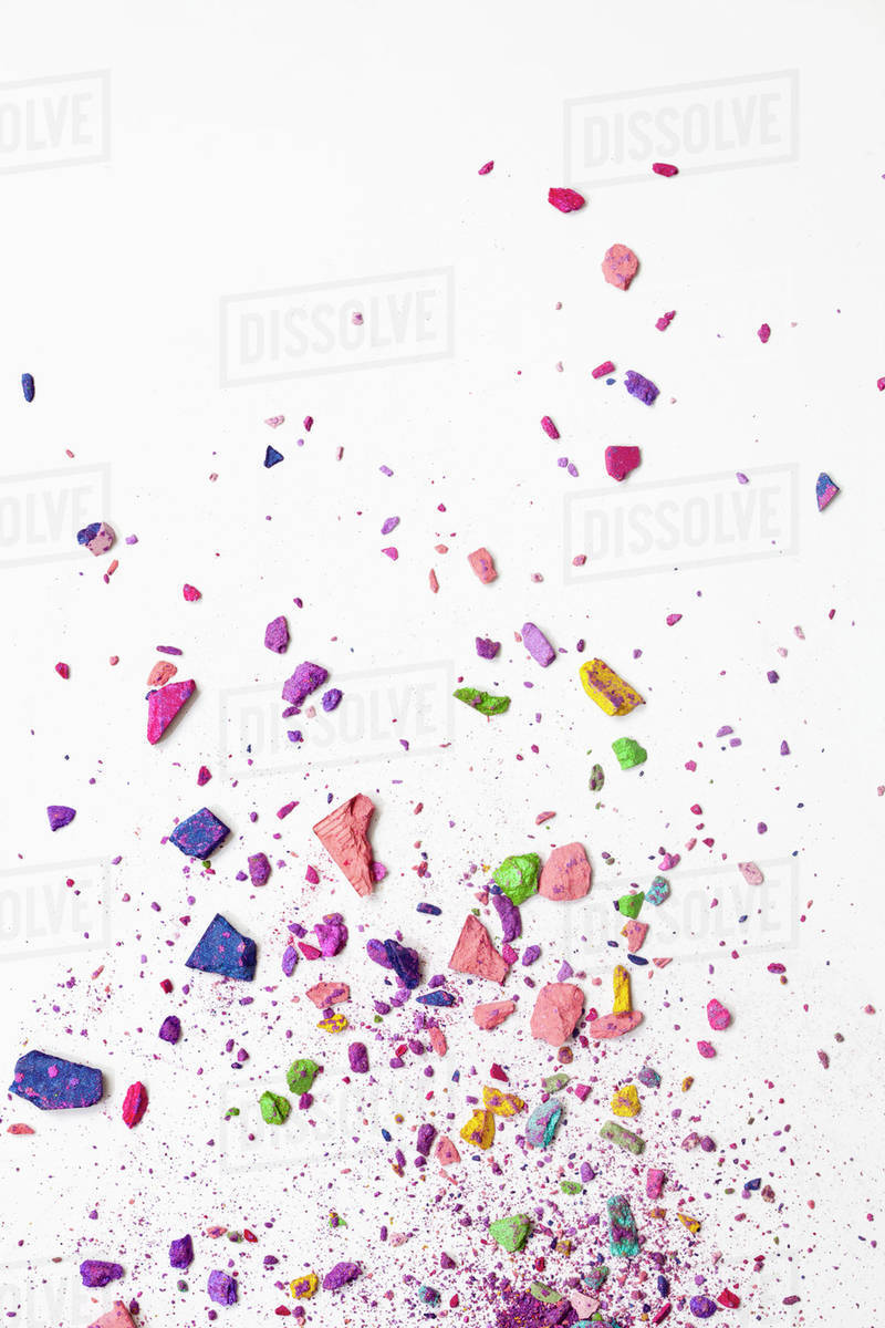 Pieces of various crushed up make-up powder products - Royalty-free ...