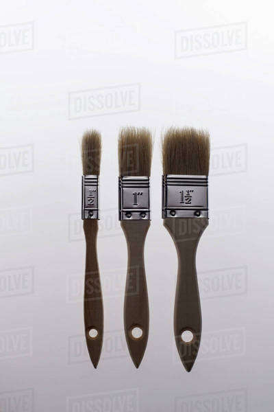 Three various sized house painting brushes in a row - Royalty-free ...