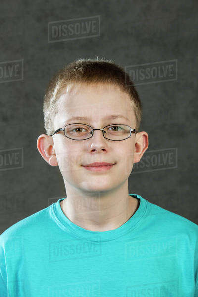 Portrait of boy wearing glasses - Royalty-free Stock Photo | Dissolve