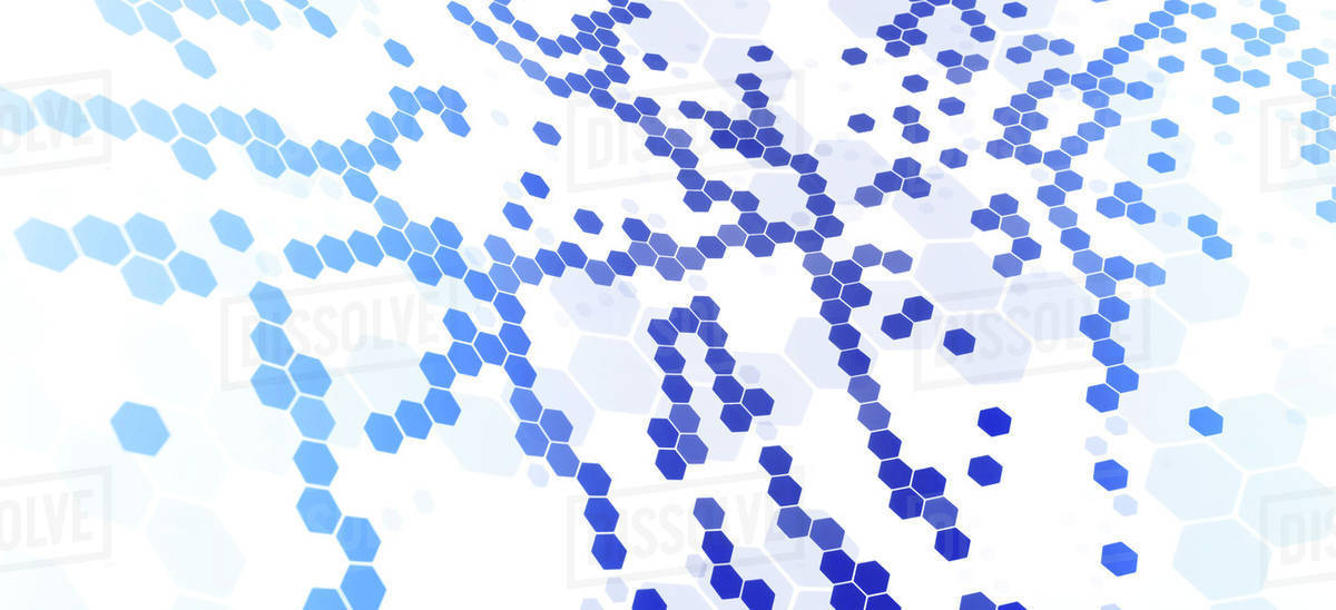 A pattern of connected hexagons on a white background - Stock Photo ...