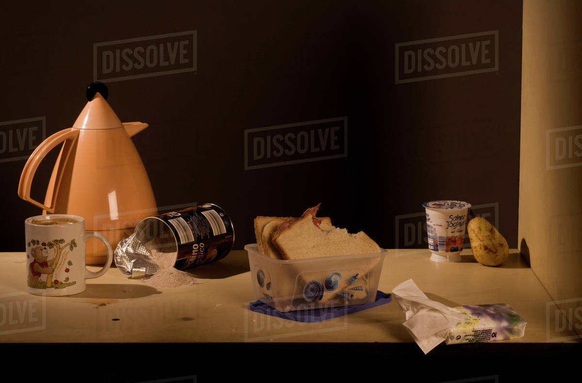 A messy kitchen countertop - Stock Photo - Dissolve