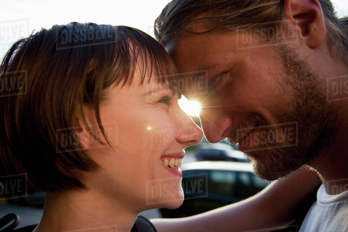 A loving young couple, face to face, close-up - Royalty-free Stock ...