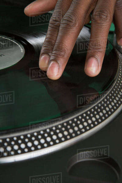 Cropped view of hand of DJ scratching record - Royalty-free Stock Photo ...