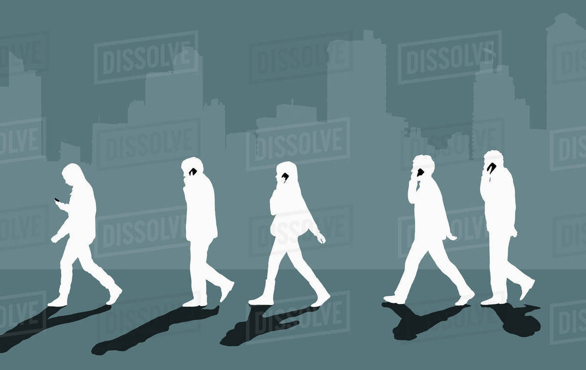 People using phone while walking by city - Royalty-free Stock Photo ...