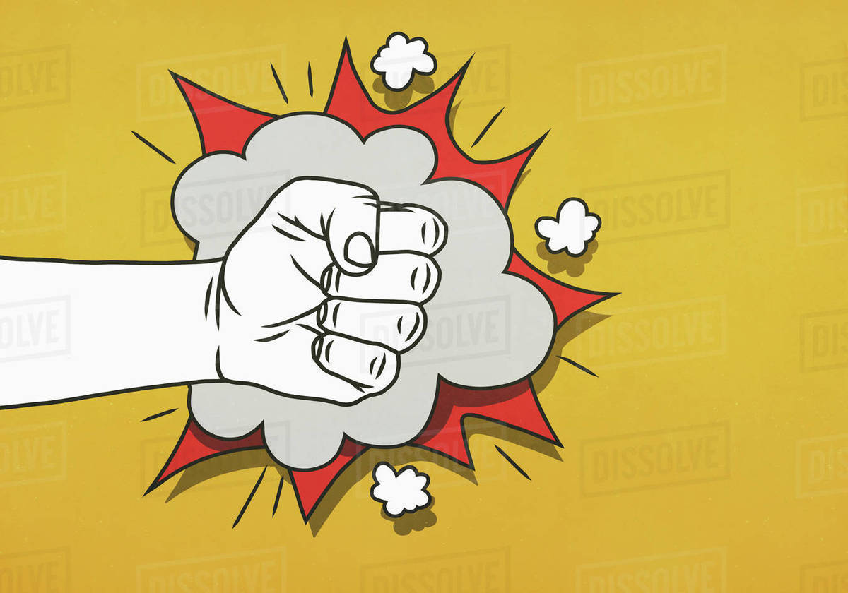 Impact of angry fist - Royalty-free Stock Photo | Dissolve