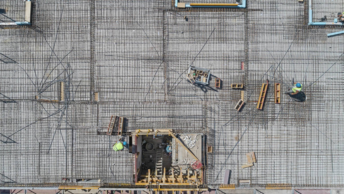 Aerial view from above rooftop construction site - Royalty-free Stock ...