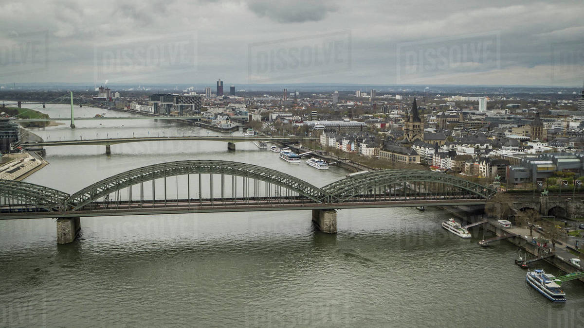 Hohenzollern Bridge over Rhine River, Cologne, Germany - Stock Photo ...