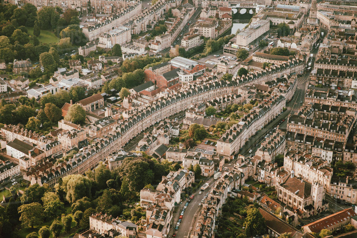 Aerial view cityscape, Bath, Somerset, UK - Royalty-free Stock Photo ...