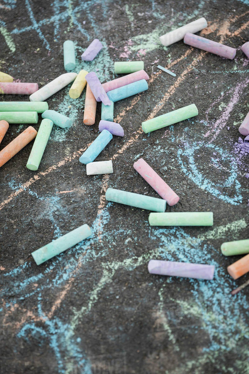 Multicolor sidewalk chalk - Royalty-free Stock Photo | Dissolve