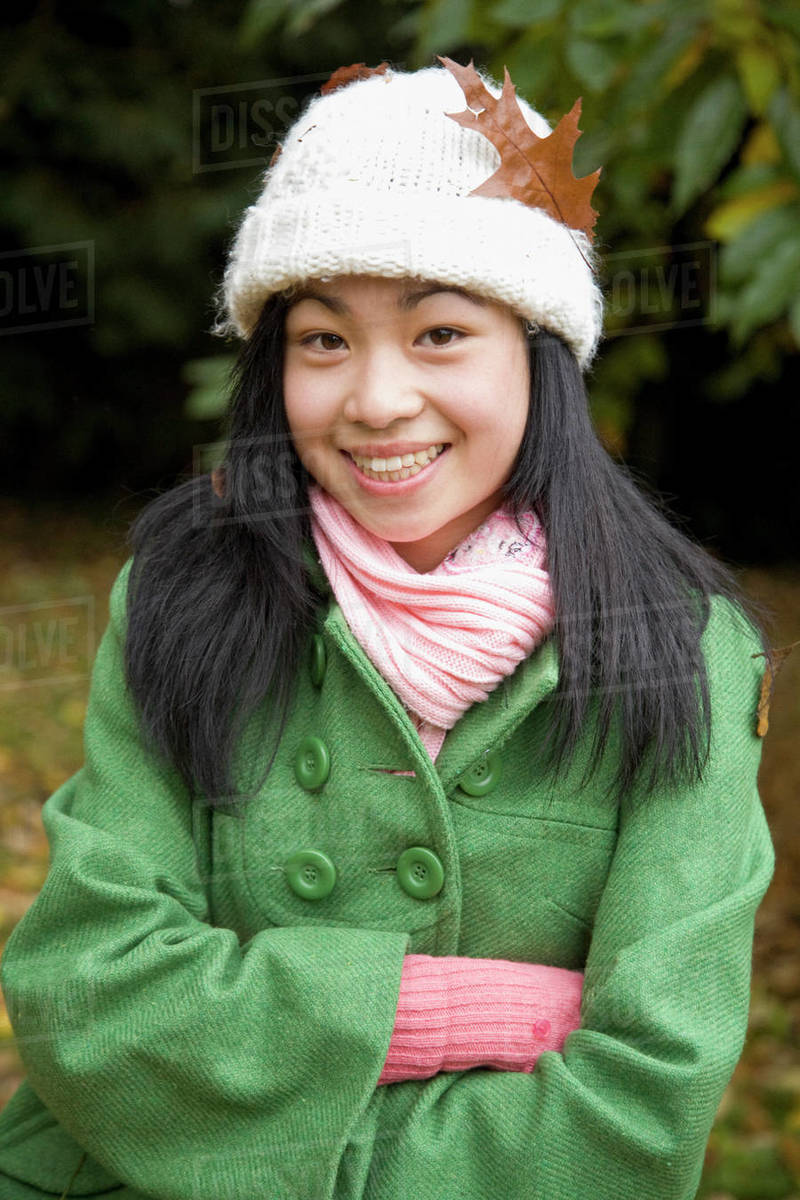Portrait of young teen with woolly hat - Royalty-free Stock Photo ...