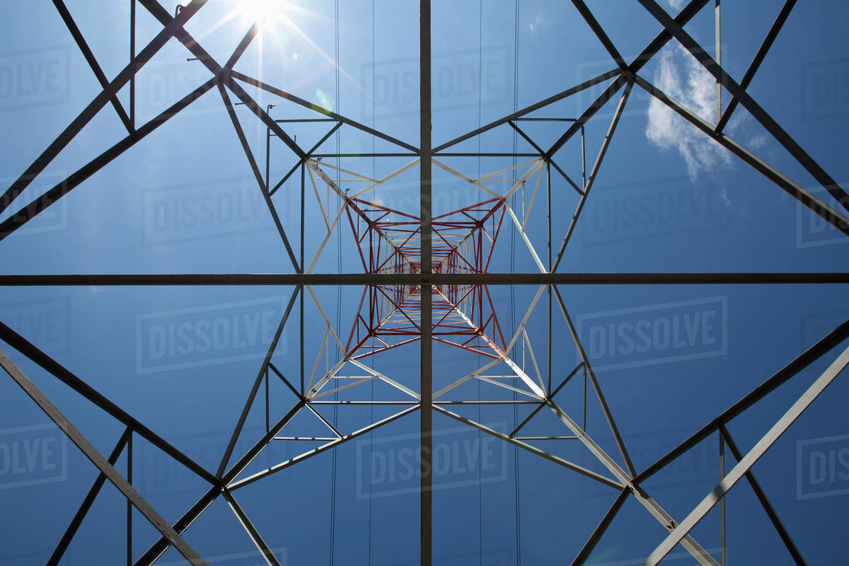 View of a metal tower from directly below - Royalty-free Stock Photo ...