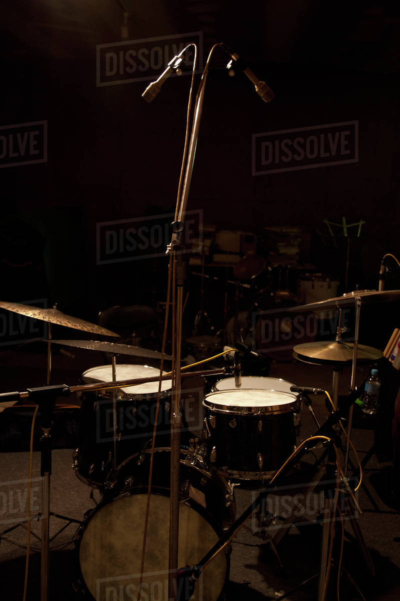 Microphones and instruments in a recording studio - Royalty-free Stock ...